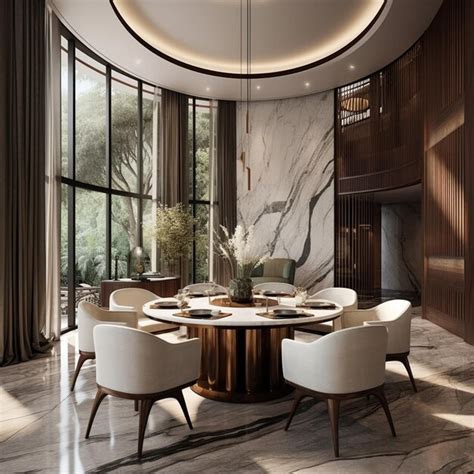 A Round Table With Chairs And A Round Table With A Round Table With