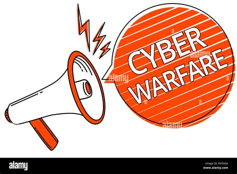 Handwriting Text Cyber Warfare Concept Meaning Virtual War Hackers System Attacks Digital Thief