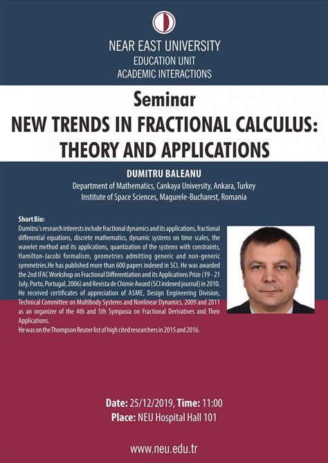 Seminar New Trends In Fractional Calculus Theory And Applications Neu Faculty Of Arts And