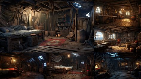 Artstation 205 Arts Deserted Pirate Ship Cabin Environment