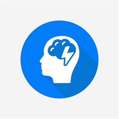 Premium Vector Human Head With Brain And Lightning Vector Icon Brainstorm Concept