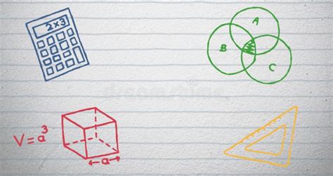 Animation Of Multiple School Concept Icons Against White Lined Paper Background Stock Footage