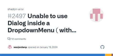 Unable To Use Dialog Inside A Dropdownmenu With Dialogtrigger Or