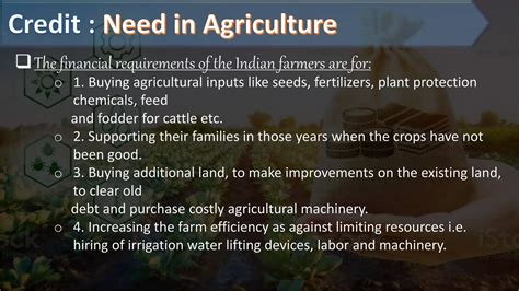 Classification Of Credit In Agriculture Pptx