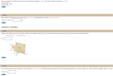 give an equation of the plane whose trace in the