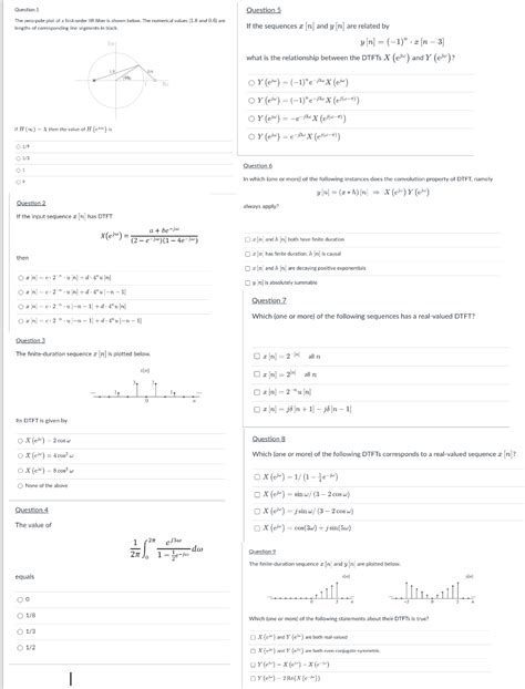 solved question 1 the zero pole plot of a first order iir