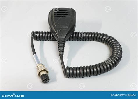 Hand Held Microphone Used To Communicate Over A Ham Radio Stock Image