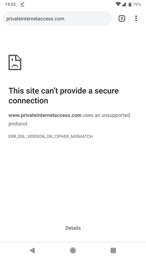 ssl cipher mismatch on chrome for android what should i do r