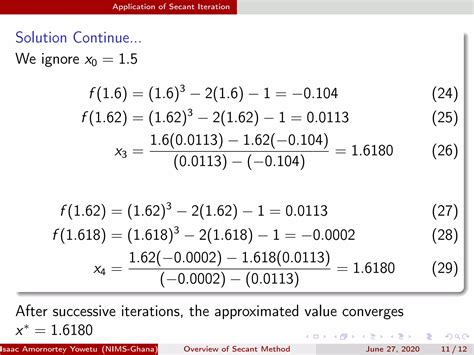 Secant Iterative Method Pdf