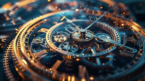 premium photo 3d rendering of a steampunk clockwork with a beautiful