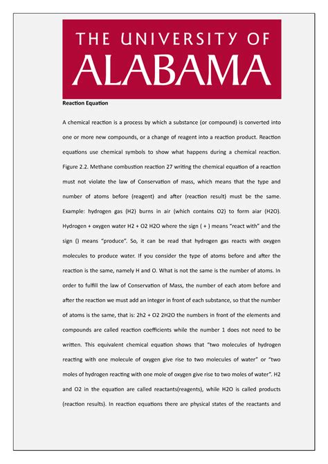 Documents Notes Chemistry Atomic Theory Reaction Equation A