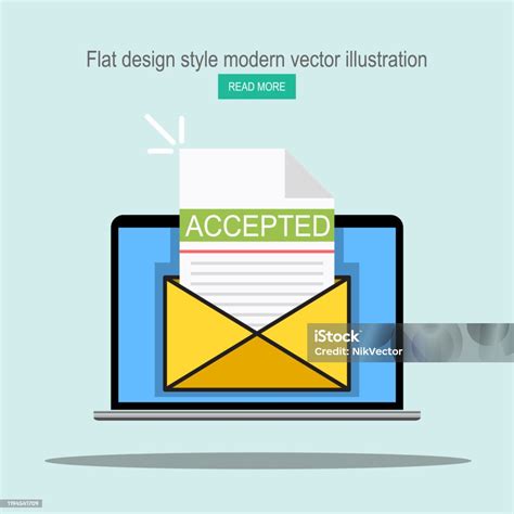 이력서 편지와 노트북 및 봉투 이력서 입사 지원서와 함께 이메일을 보내주십시오 고용 채용 인적 자원 개념 현대 평면 디자인 벡터