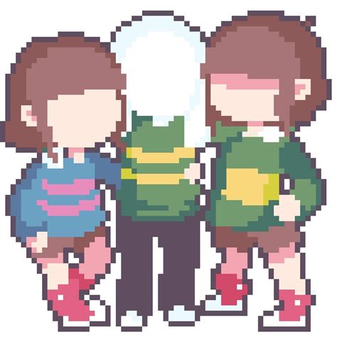 Frisk Chara Asriel Pixel Art Undertale Amino