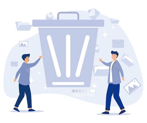 premium vector delete concept tiny people deleting data flat vector modern illustration