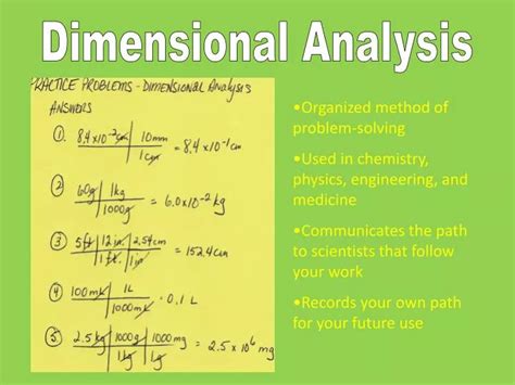 ppt dimensional analysis powerpoint presentation free download id
