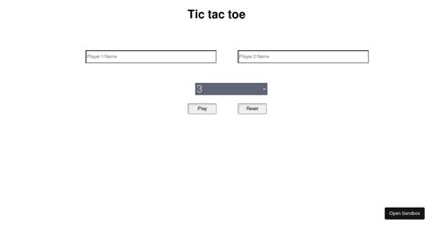Tic Tac Toe Codesandbox