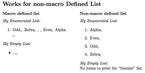 Sorting Comma Separated Lists Defined With Or Without Macro Tex