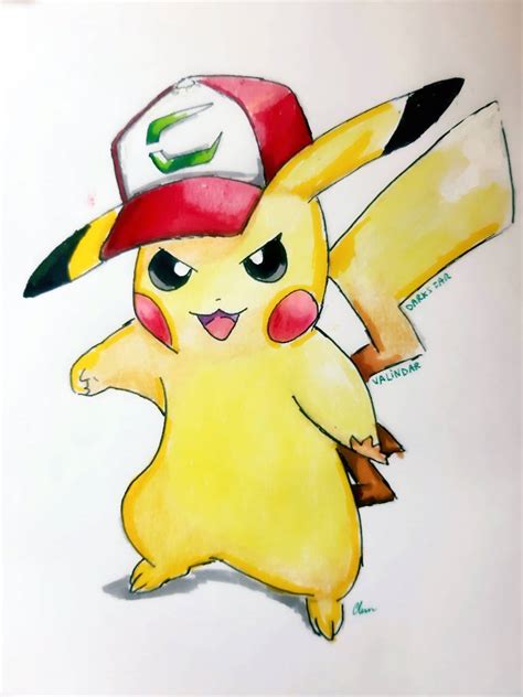 Pikachu With Ash Cap By Artastic Cw On Deviantart