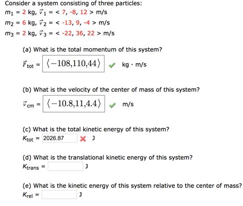 Solved Consider A System Consisting Of Three Particles M Chegg