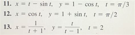 solved tangents to parametrized curves in exercises 1 14