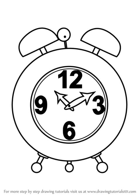 How To Draw An Alarm Clock Everyday Objects Step By Step