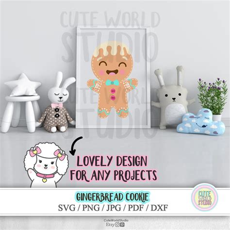 Gingerbread Cookie Svg Clipart Instant Download Etsy