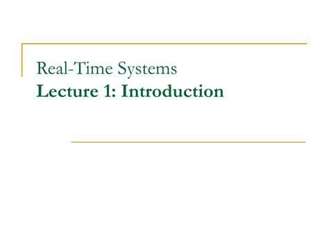 PPT Real Time Systems Lecture Introduction PowerPoint Presentation ID