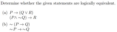 solved determine whether the given statements are logically