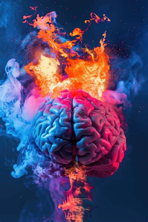 creativity concept with a brain exploding in colors mind blown concept
