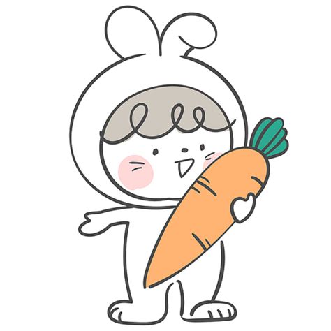 유토이미지 하얀토끼 의상을 입은 캐릭터