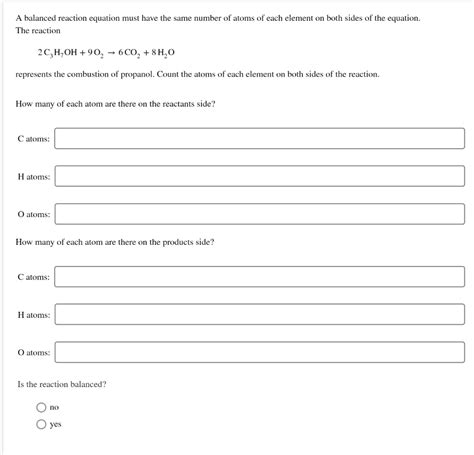 Solved A Balanced Reaction Equation Must Have The Same