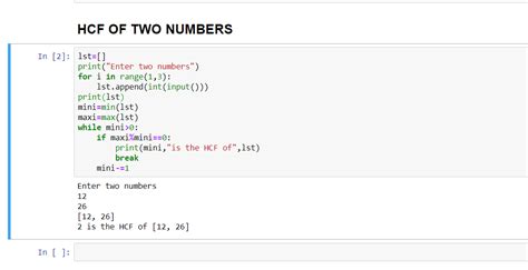How To Find Out Hcf Of Two Numbers In Python