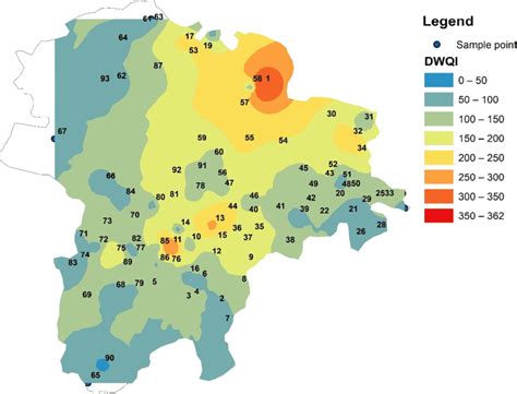 Spatial Variation Of The Drinking Water Quality Index Dwqi In The Download Scientific Diagram