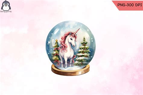 A Christmas Unicorn In A Snow Globe Graphic By Penguprints · Creative Fabrica