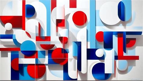 Vibrant Geometric Abstraction Featuring Bold Shapes And Colors Stock Illustration Illustration