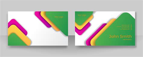 현대 우아한 심플한 그린 옐로우 퍼플 명함 디자인 템플릿 기업 컨셉으로 창의적인 고급스러움과 깨끗한 명함 벡터 일러스트 인쇄