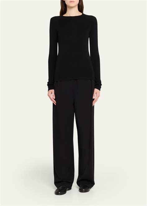 Majestic Filatures Crewneck Micro Rib Knit Wool Silk T Shirt Bergdorf