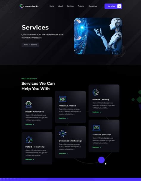 Immersive Ai Robotics Html Template Site Templates Ft Ai Landing Page And Html5 Envato
