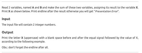 Solved Read 2 Variables Named A And B And Make The Sum Of