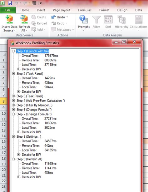 Check Profiling Statistics In Analysis For Office Sap Community