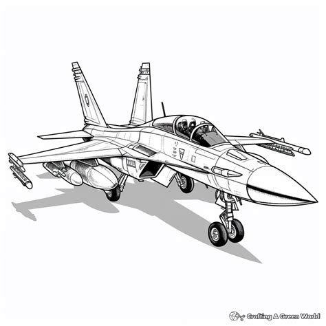 Fighter Jet Coloring Page