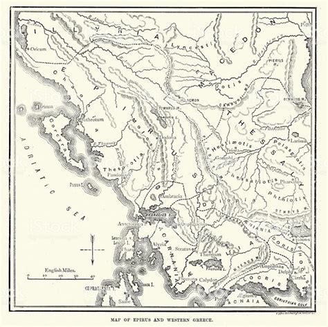 Vintage Engraving Of A Map Of Epirus And Ancient Western Greece