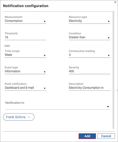 notification configuration