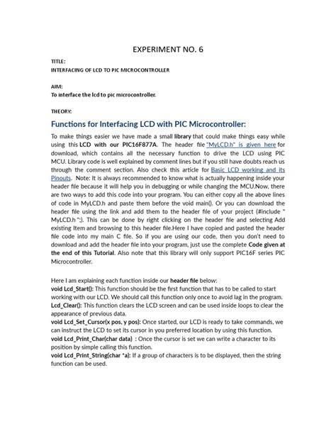 Experiment No 6 Pdf Microcontroller Computer Program