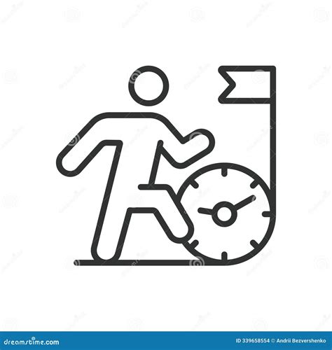 Deadline In Line Design Deadline Time Limit Countdown Clock Urgency Schedule Due Date On