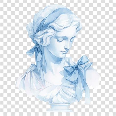 Elegant Classical Bust Illustration Premium Ai Generated Psd