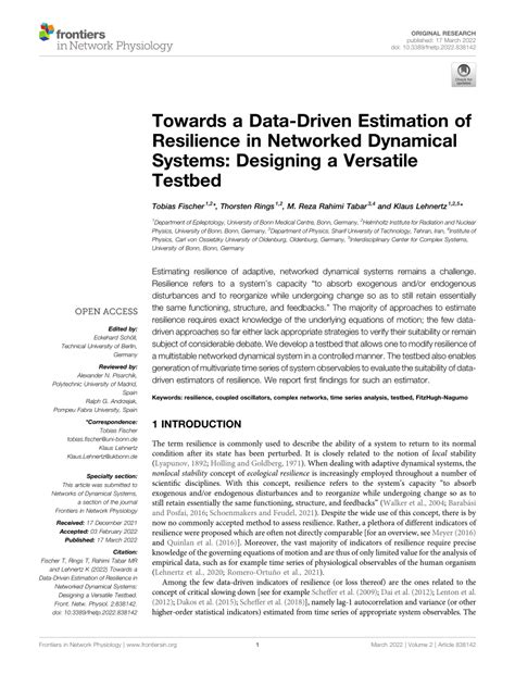 Pdf Towards A Data Driven Estimation Of Resilience In Networked