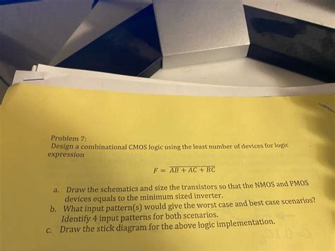 Solved Problem 7 Design A Combinational Cmos Logic Using