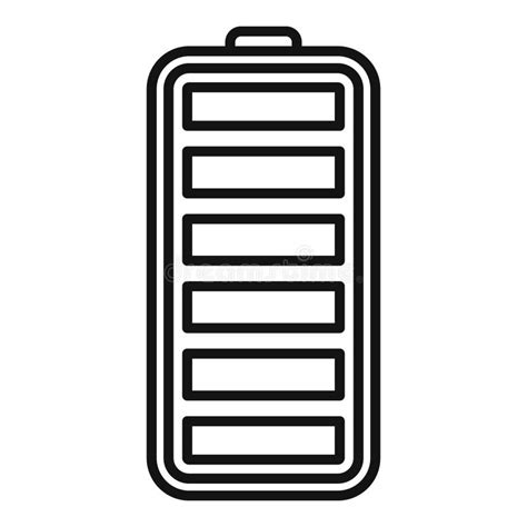 Step Shape Gadget Battery Icon Outline Vector Electro Indicator Stock