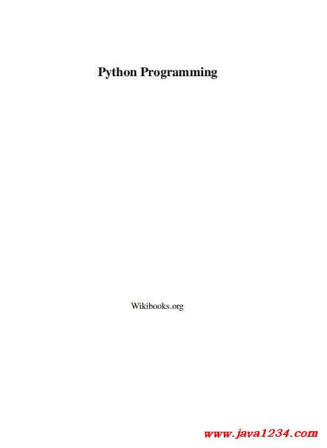 Python Programming PDF 下载 Java知识分享网 免费Java资源下载